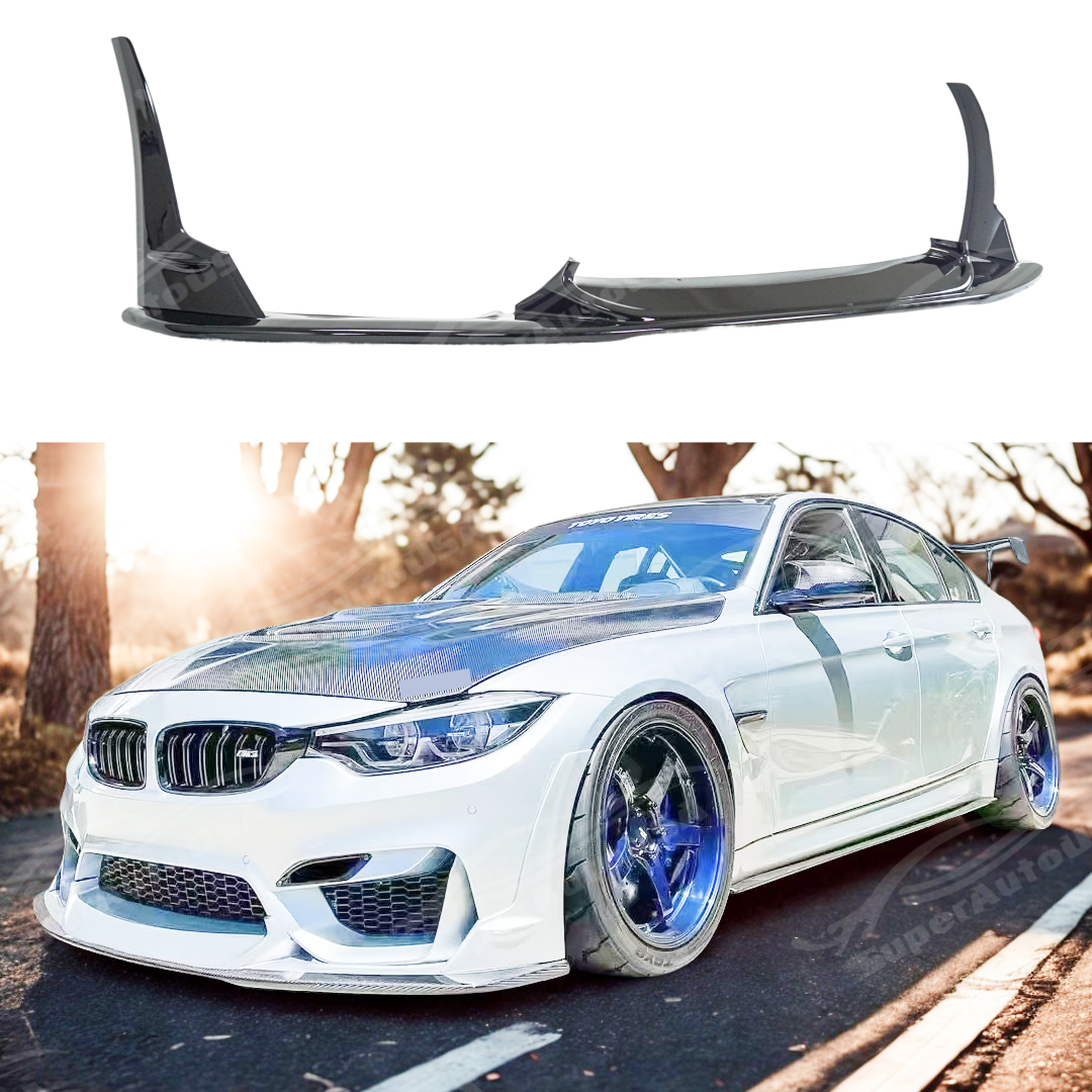 For BMW F80 M3 2014-2018 Front Lip Spoiler with Rear Corner Splitters | SuperAutoUSA
