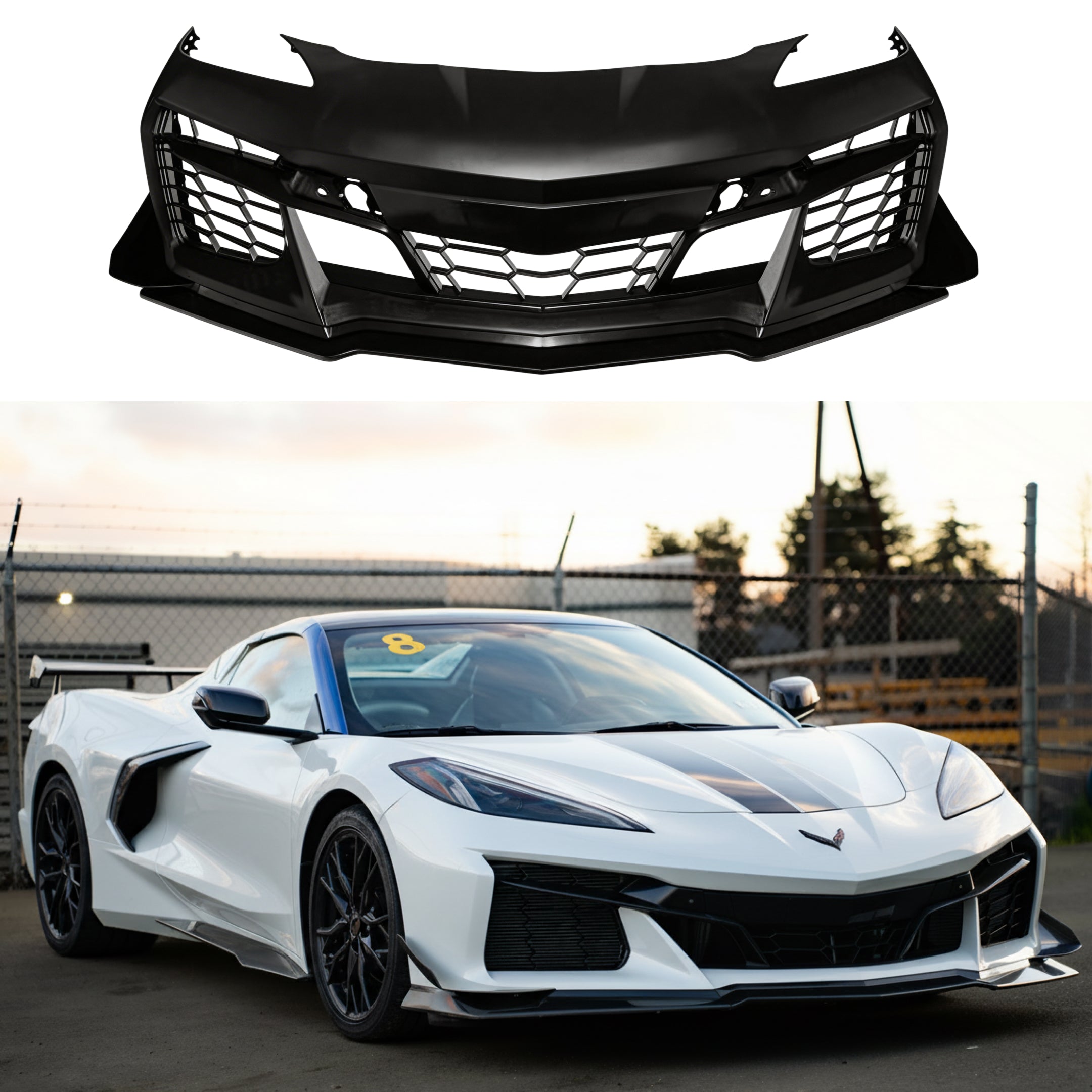 Z06 Style Front Bumper Fits 2020 2026 Chevrolet Corvette C8 Superautousa