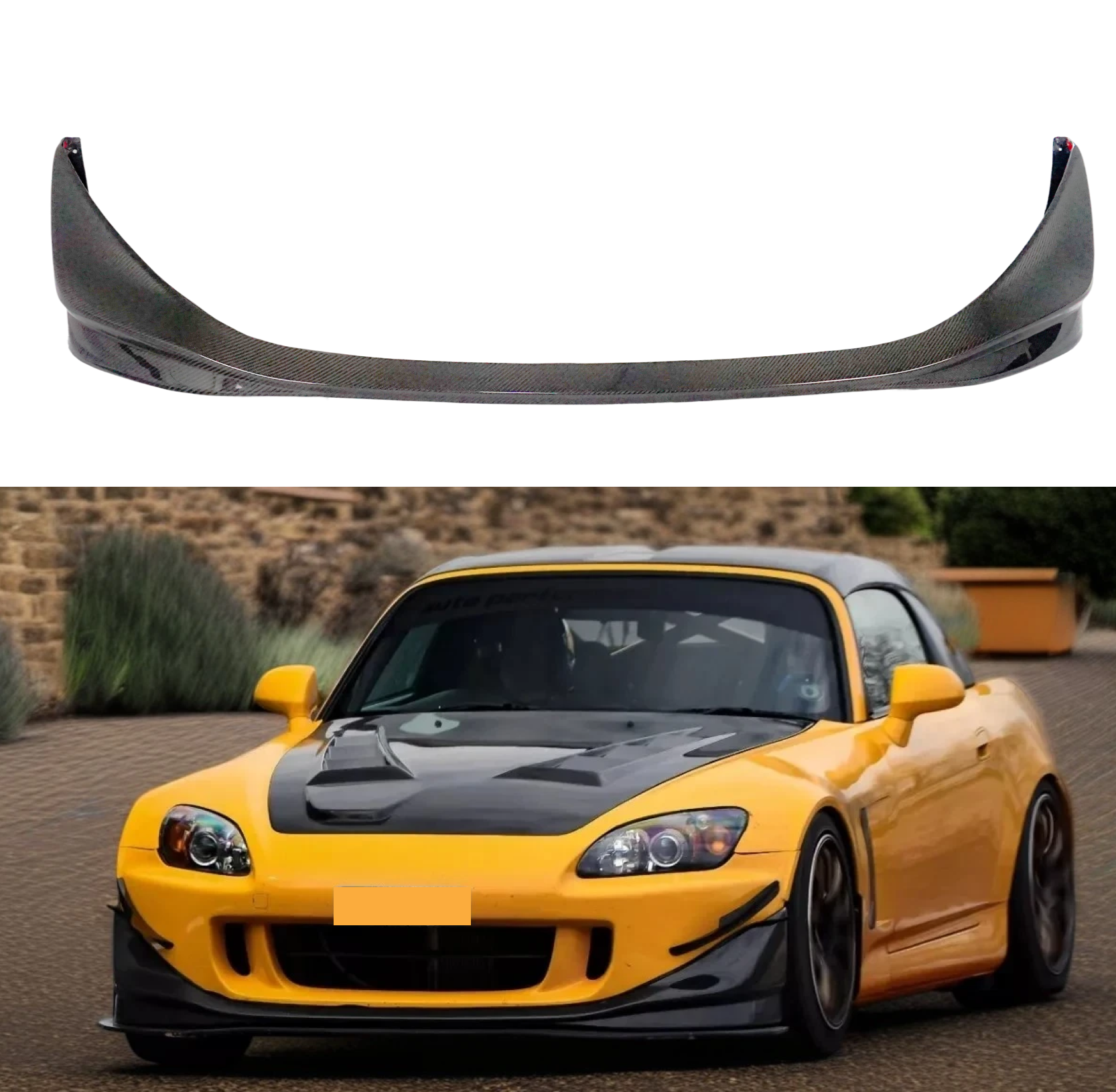 Real Carbon Fiber Front Splitter Lip Spoiler Lower Bumper Fits Honda S2000 AP2 2004-2009 ...