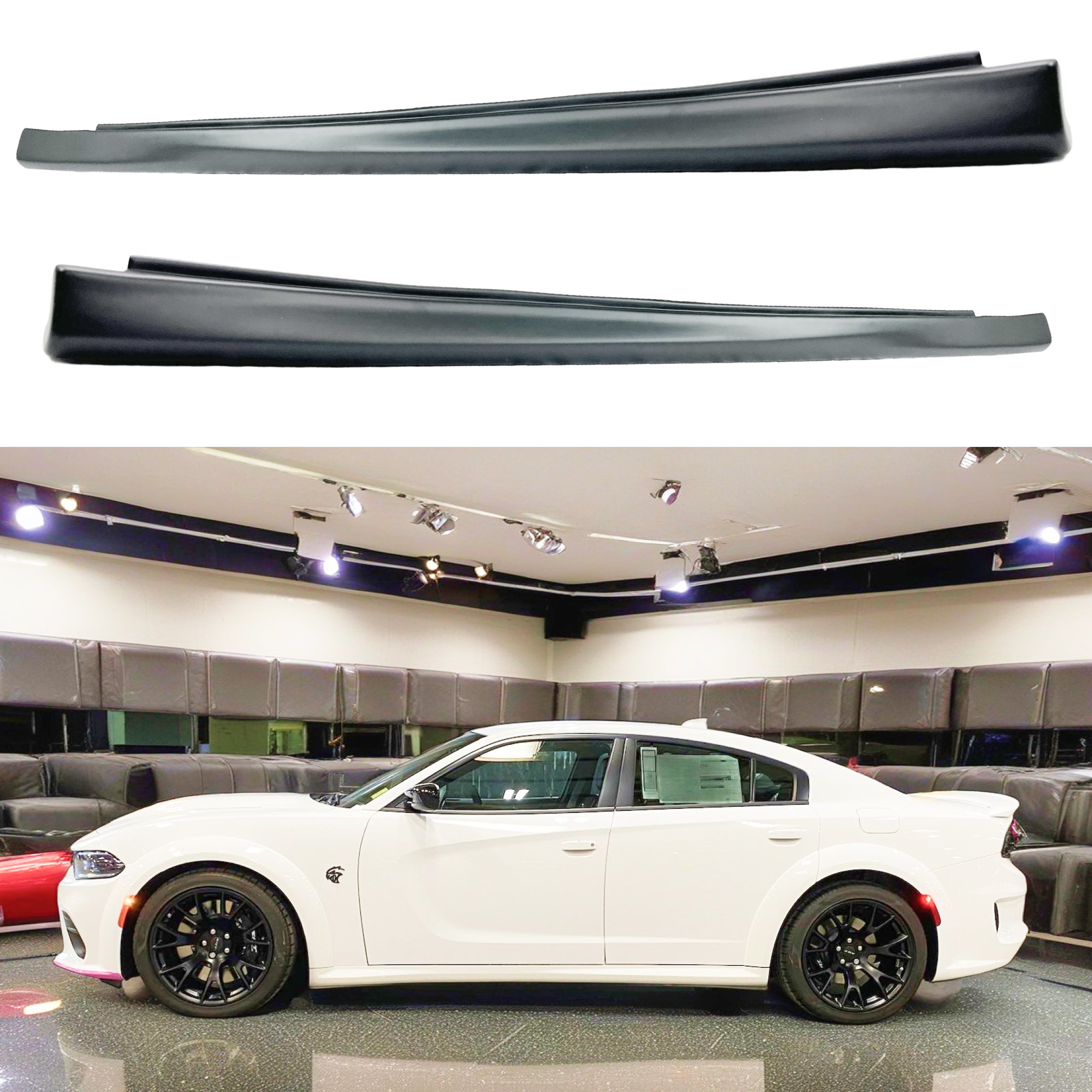SRT Wide Body Style Side Skirt Extension Body Kit Fits Dodge Charger ...