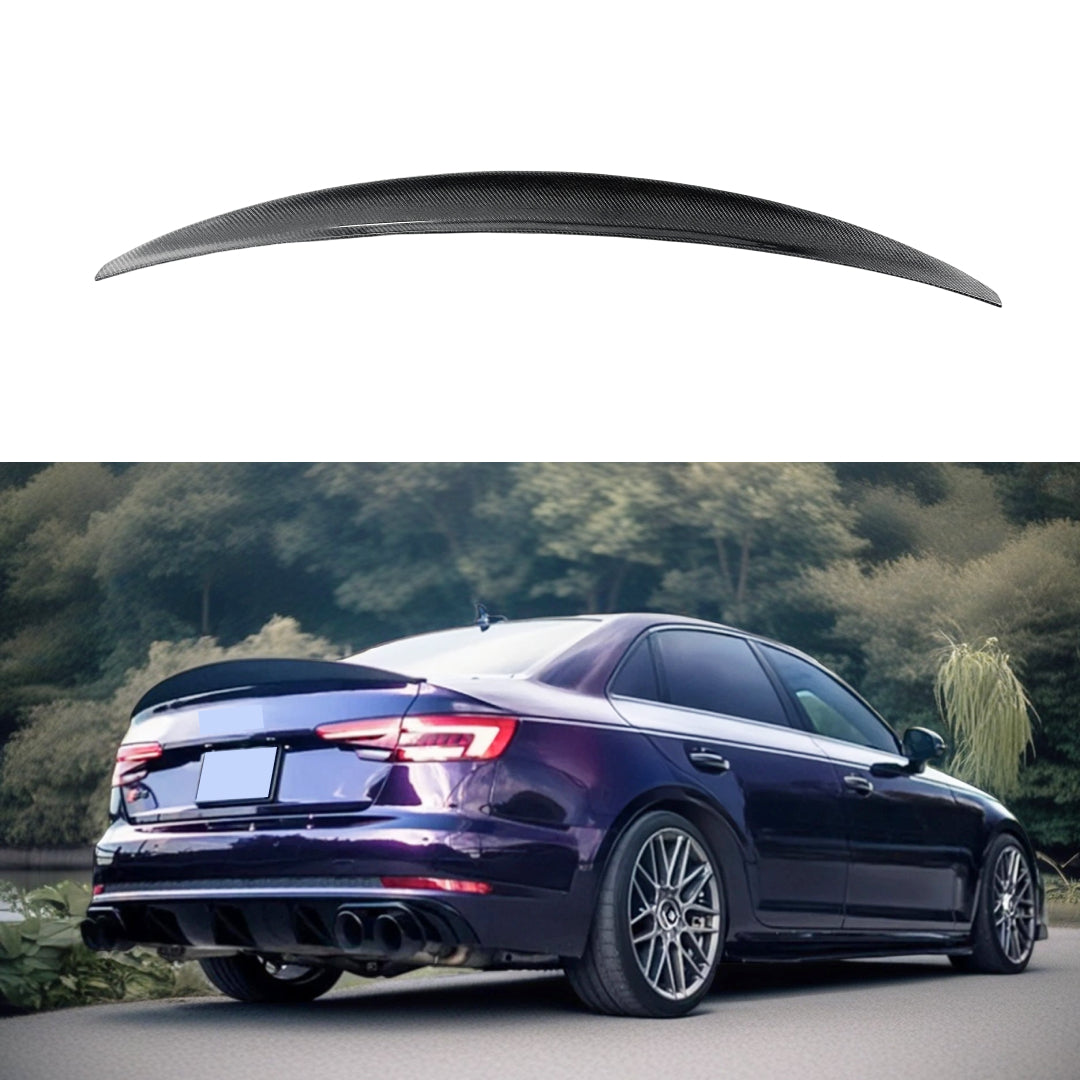 For Audi A4 S4 2018-2025 Real Carbon Fiber Rear Trunk Wing Spoiler ...