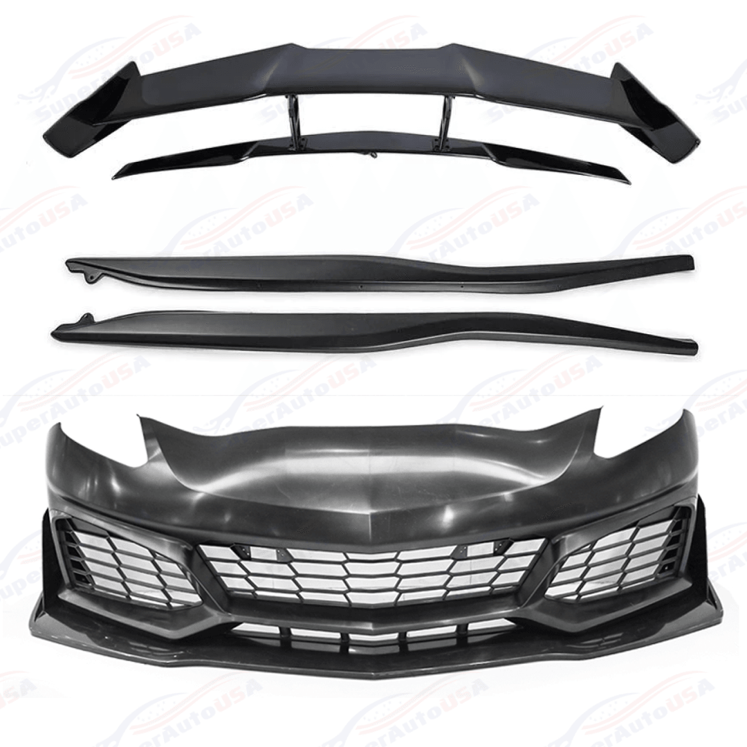 Fits Corvette C7 ZR1 Style Front Bumper Side Skirts Rear Spoiler Full ...