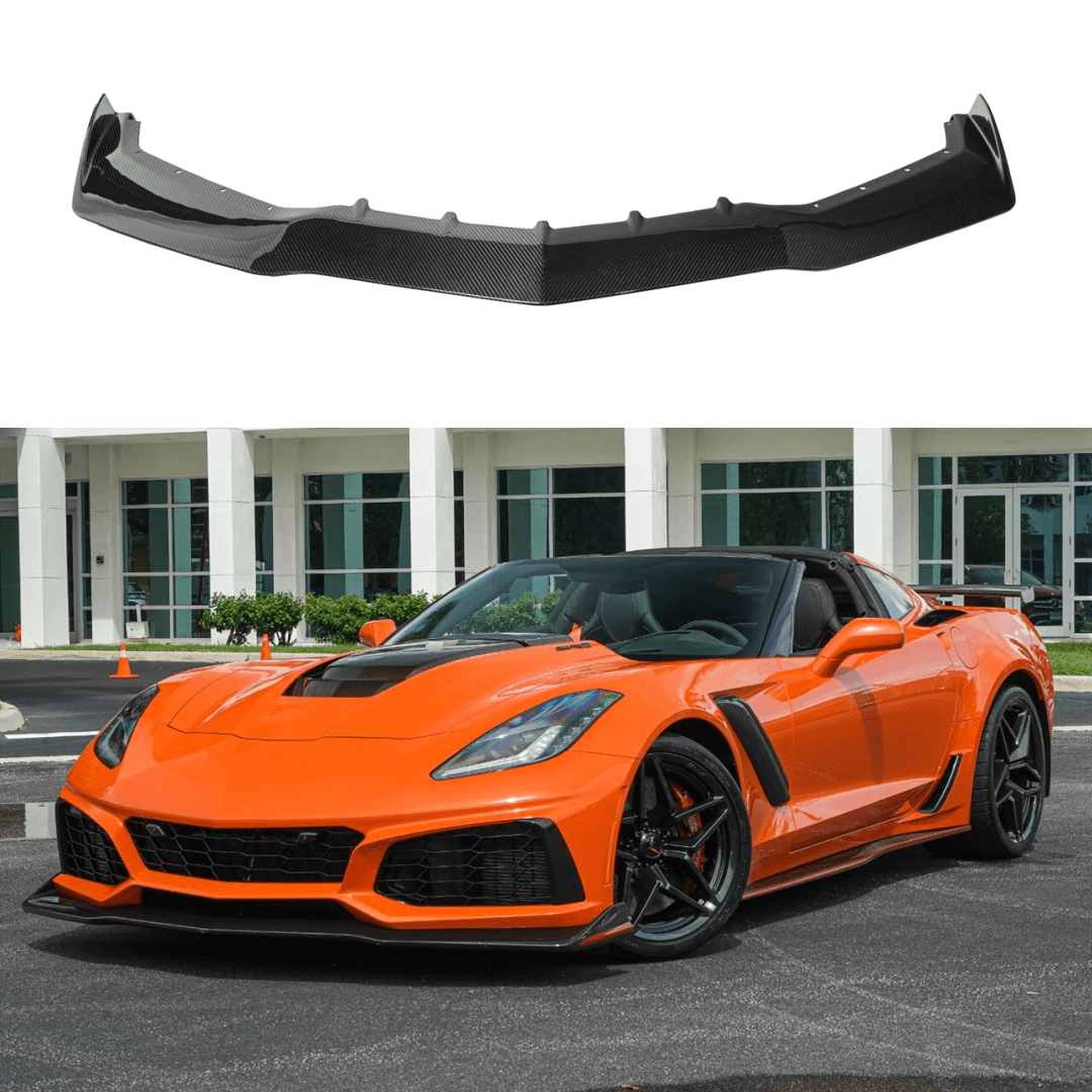 Fits 14-19 Chevrolet Corvette C7 ZR1 Carbon Fiber Front Bumper Lip ...