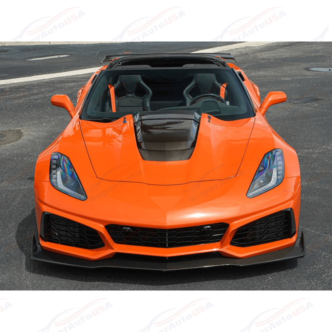 Fits 14-19 Chevrolet Corvette C7 ZR1 Carbon Fiber Front Bumper Lip ...