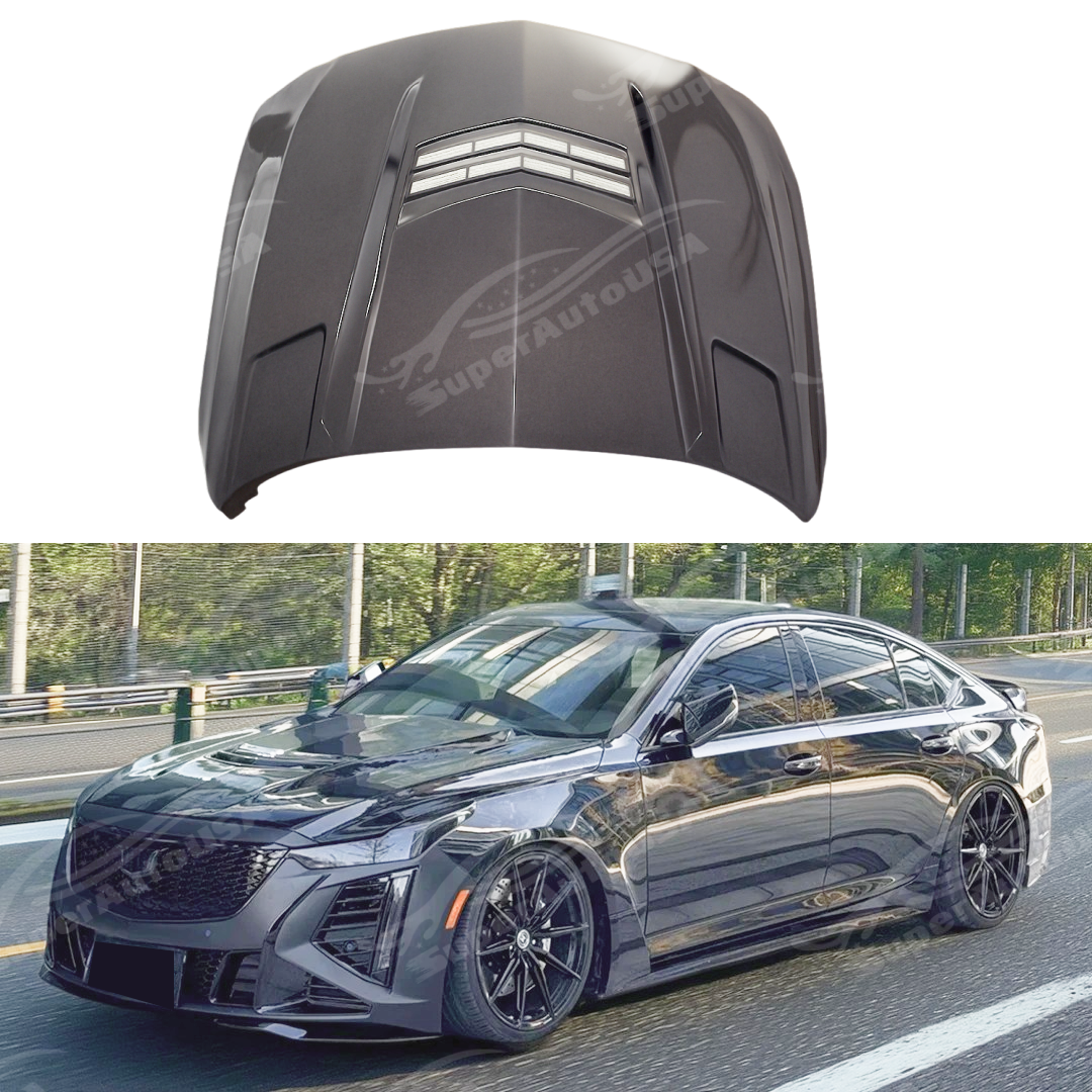 Fits 20-26 Cadillac CT5 V Style Real Carbon Fiber Front Vented Engine ...