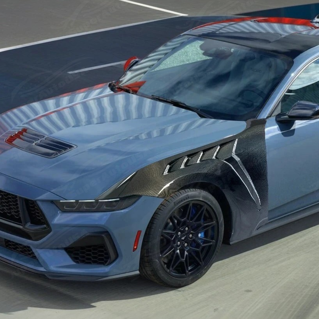 Real Carbon Fiber Wide Body Fenders GTD Style For 2024-2025 Ford Musta ...