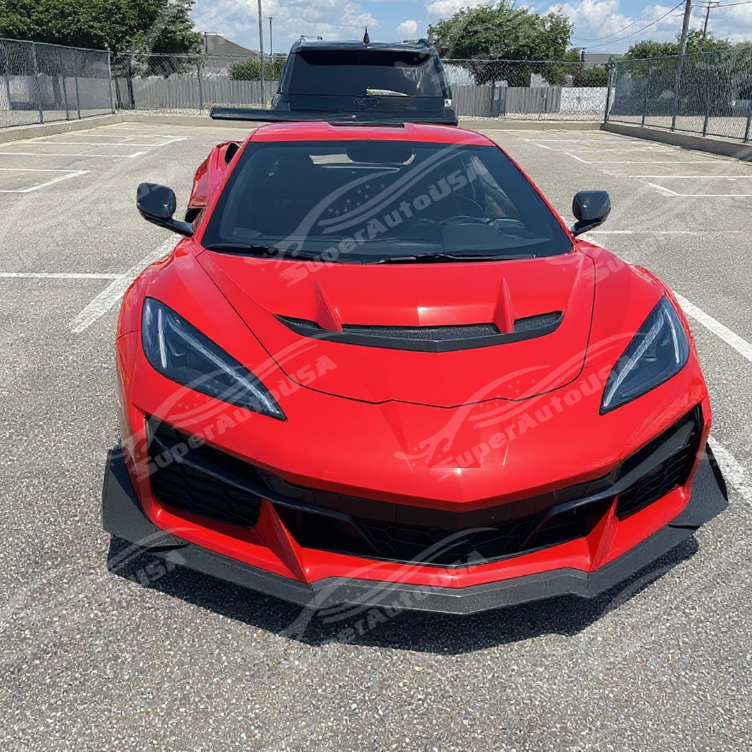 Fits 2020-2026 Chevrolet Corvette C8 ZR1 Style Real Carbon Fiber Hood ...