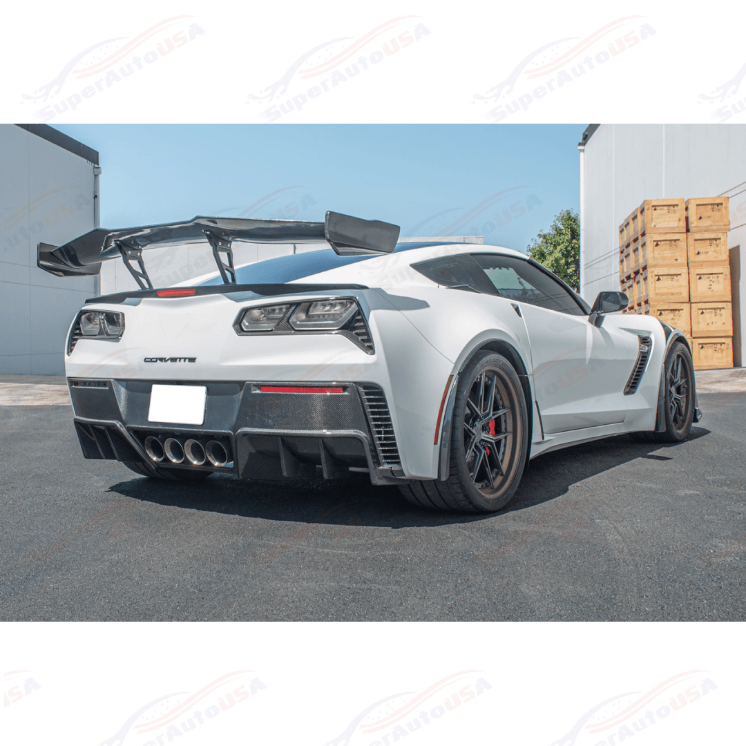 Fits 14-Up Corvette C7 GM Factory Package Carbon Fiber Rear Bumper Dif ...