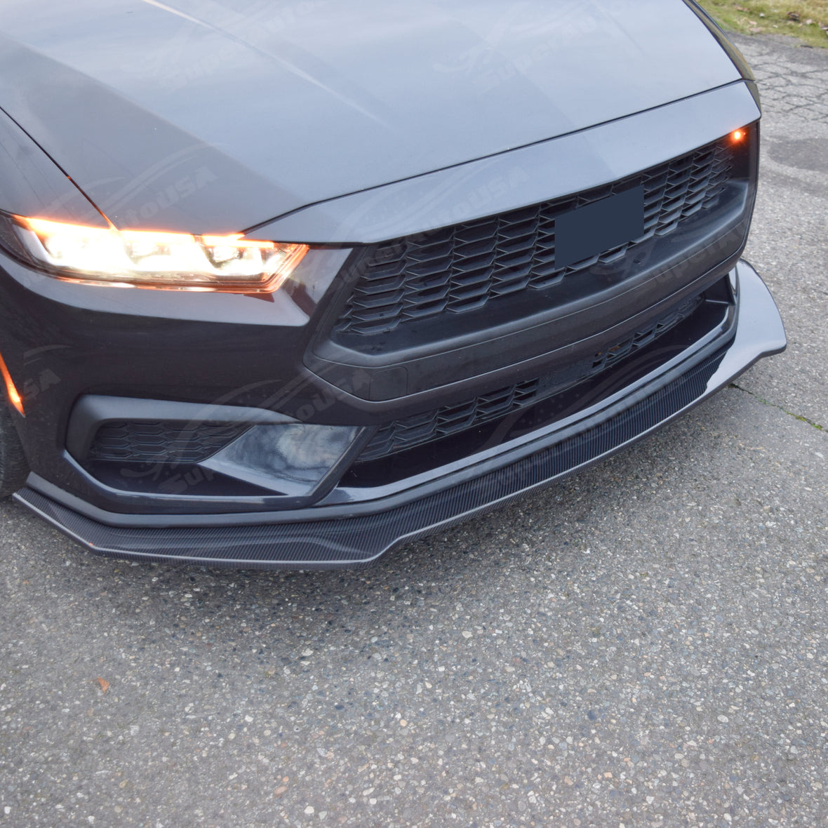 Real Carbon Fiber Front Splitter Lip Spoiler For Ford Mustang 2024-2025 ...