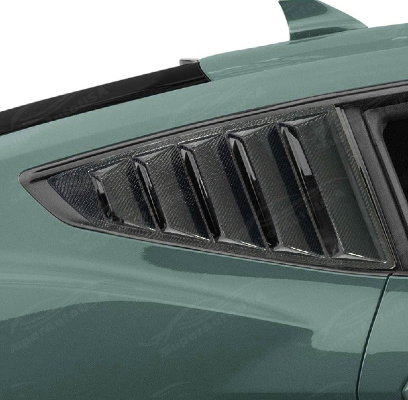 Real Carbon Fiber Side Quarter Window Louver For Ford Mustang 24-25 ...