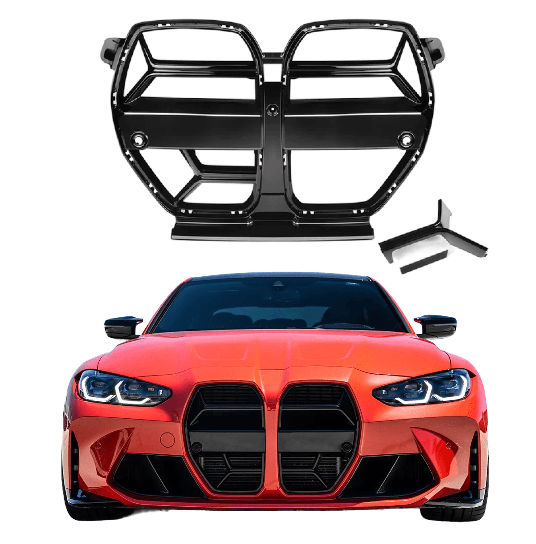 Fits 2020-2024 BMW M3/M4 G80/G81/G82/G83 Gloss Black CSL Style Front K ...