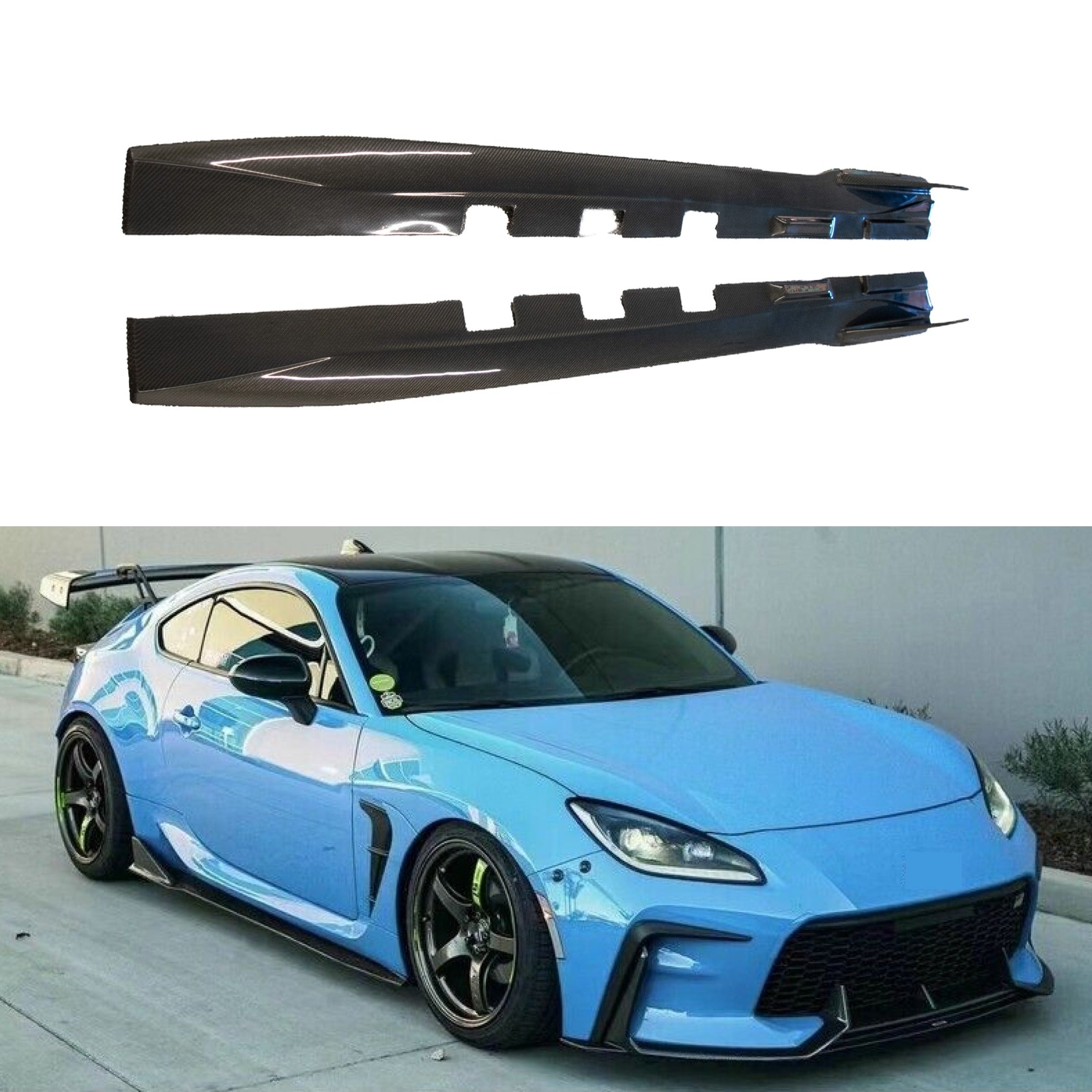 Fits Toyota GR86 2022-Up Carbon Fiber JDM Racing Style Body Kit Side S ...