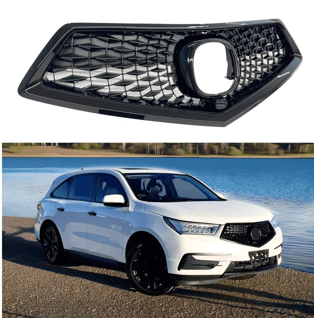 Fits 2017-2020 Acura MDX OEM Style Gloss Black Front Bumper Upper Gril ...