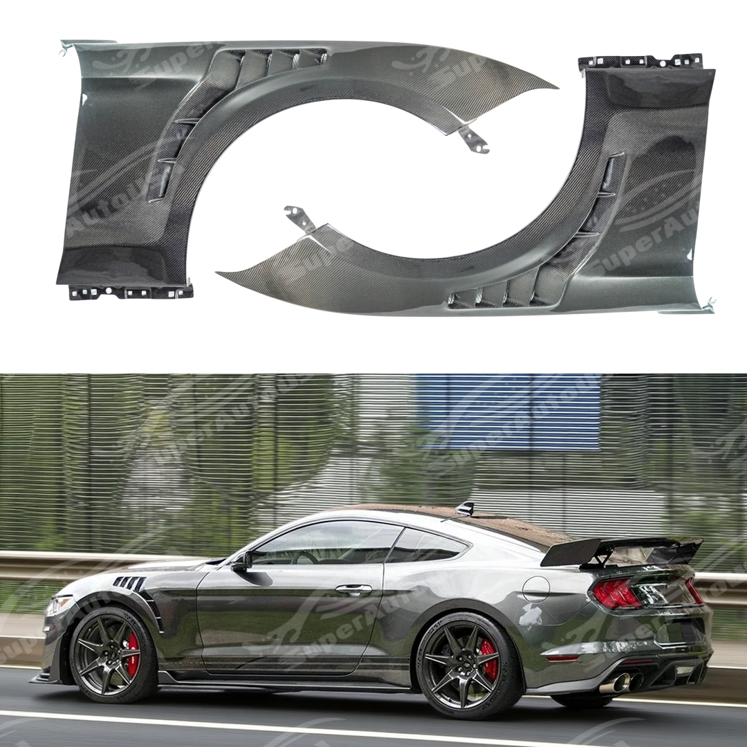 Fits Mustang S550 2018-23 GT500 Style Real Carbon Fiber Side Fender ...