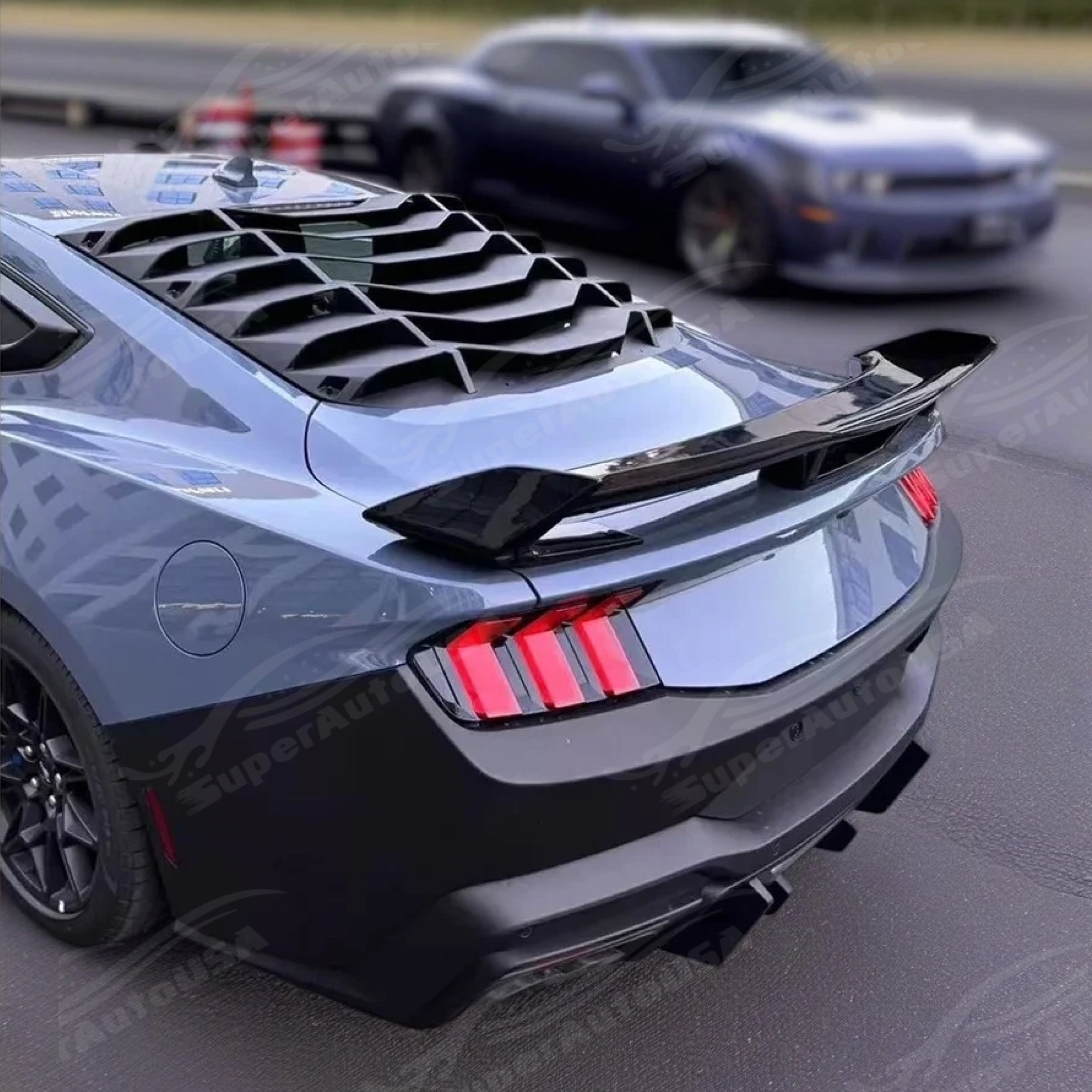 Matte Black Sunshade Rear Window Louver For Ford Mustang 2024-2025 ...