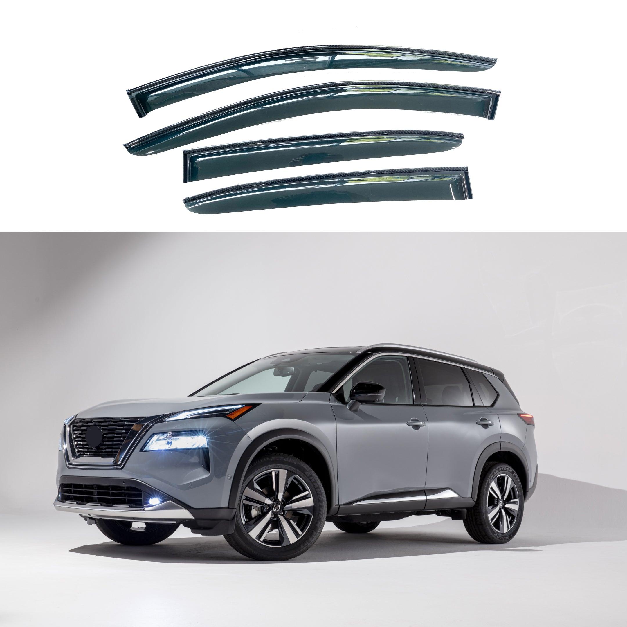 For Nissan Rogue 21-23 Window Visors Carbon Fiber Painted Trim Shade D ...