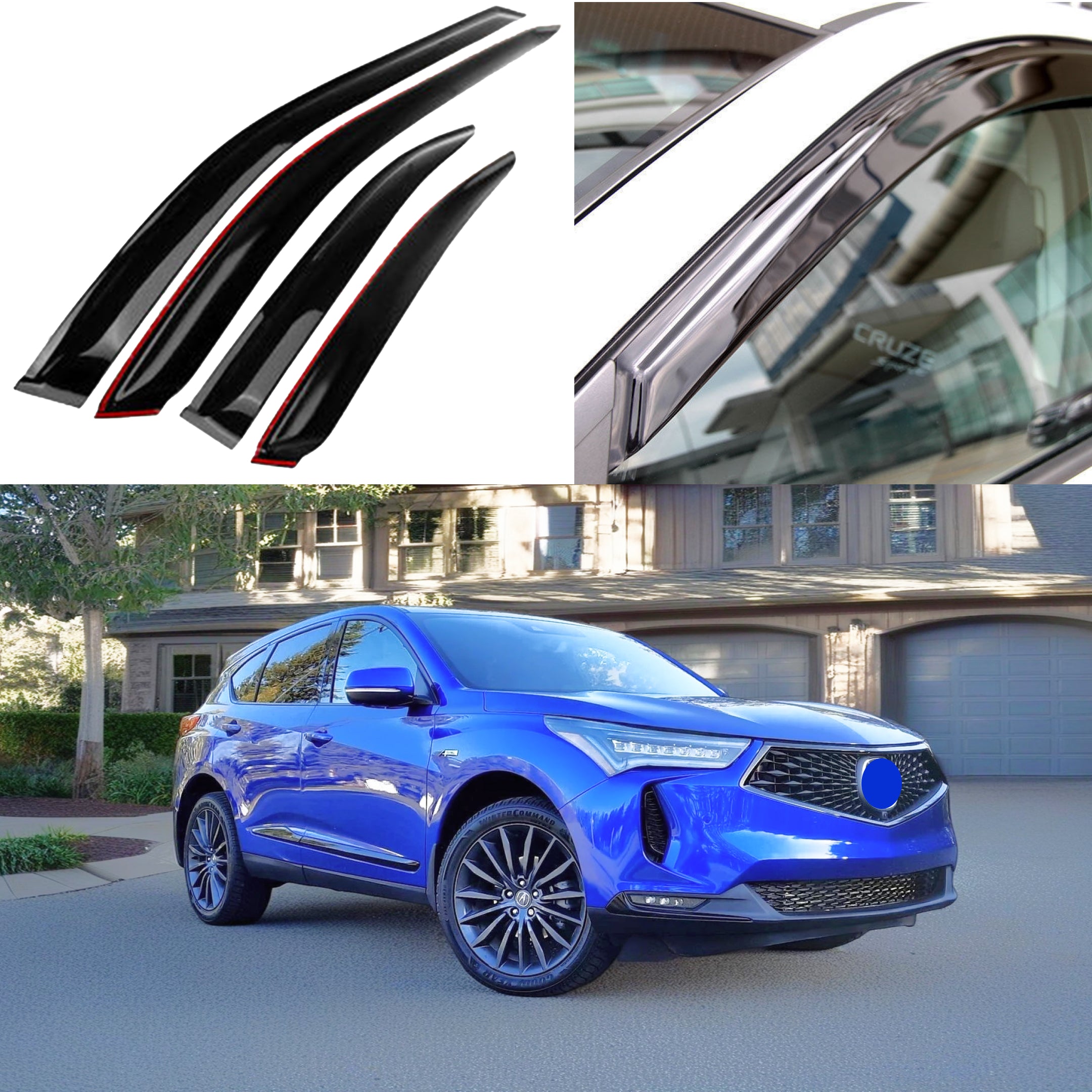 Tinted Out-Channel Window Visor Rain Sun Guards Vent Deflectors Fit ...