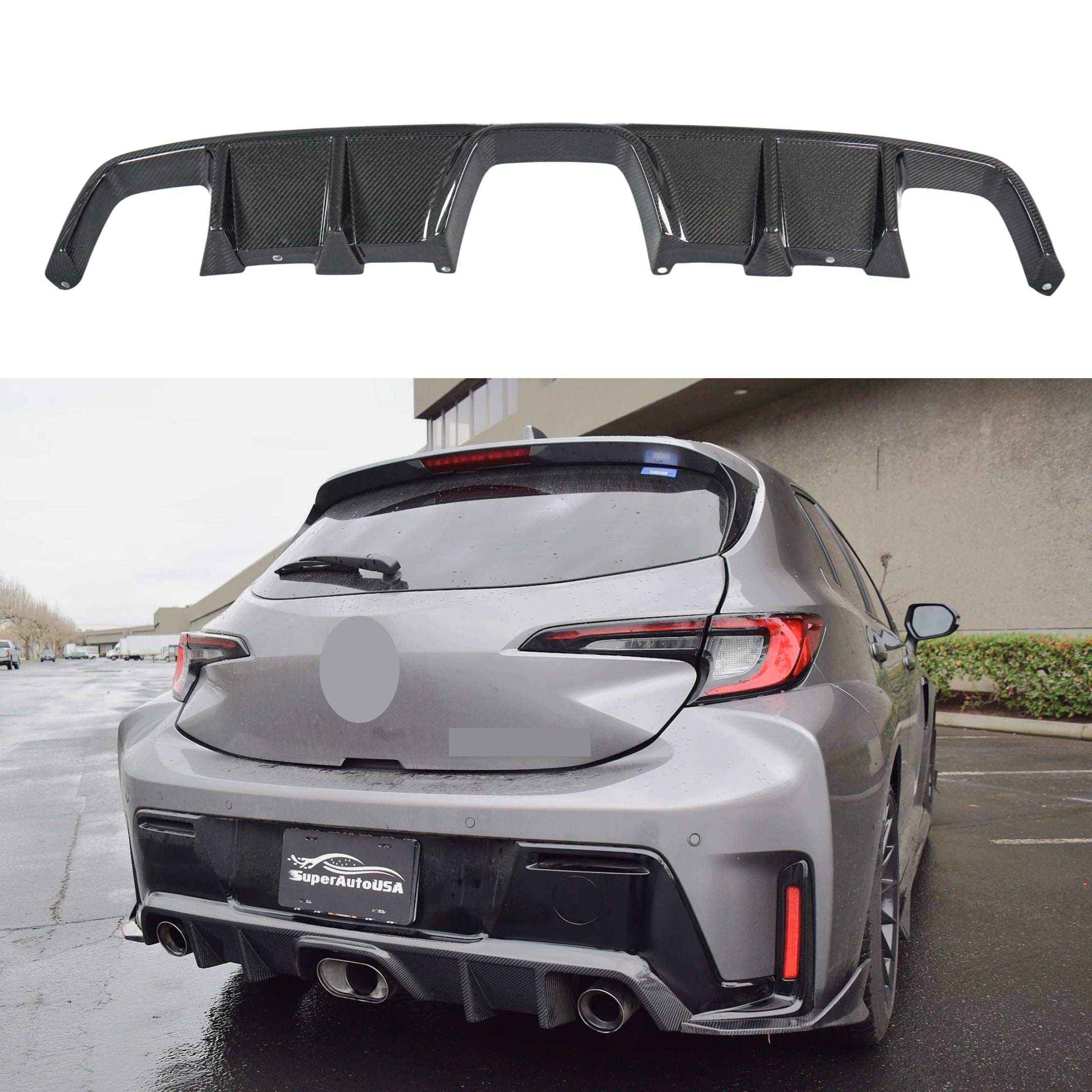 Real Carbon Fiber Rear Diffuser Fit Toyota GR Corolla 2023-2025 ...