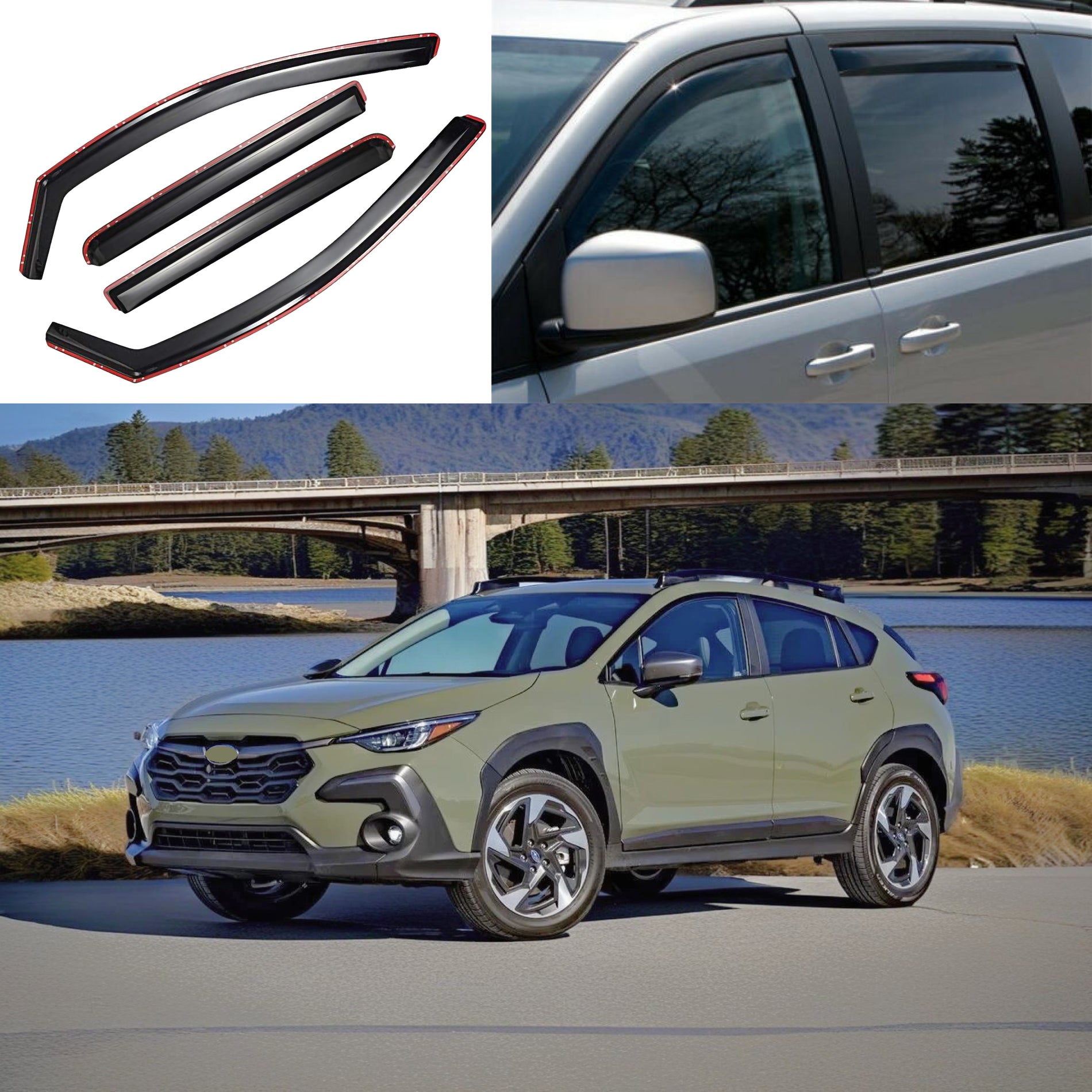 In-Channel Rain Guards Window Visors Sun Wind Snow Vent Side Deflectors ...