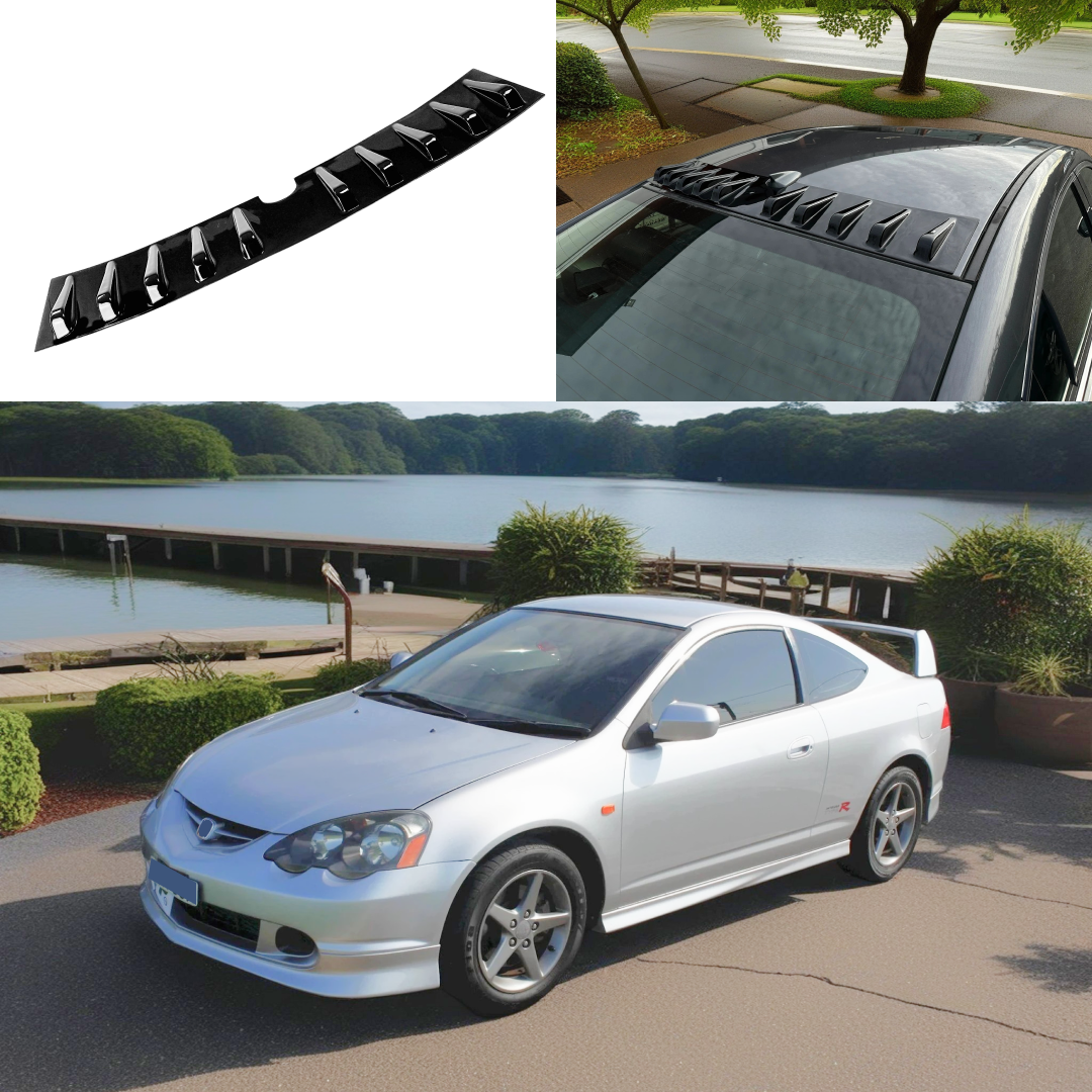 Rear Shark Fin Roof Car Trunk Vortex Generator Spoiler Wing Gloss Black ...