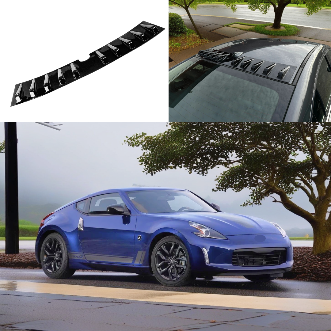 Gloss Black Vortex Generator Rear Shark Fin Roof Car Trunk Spoiler Wing ...