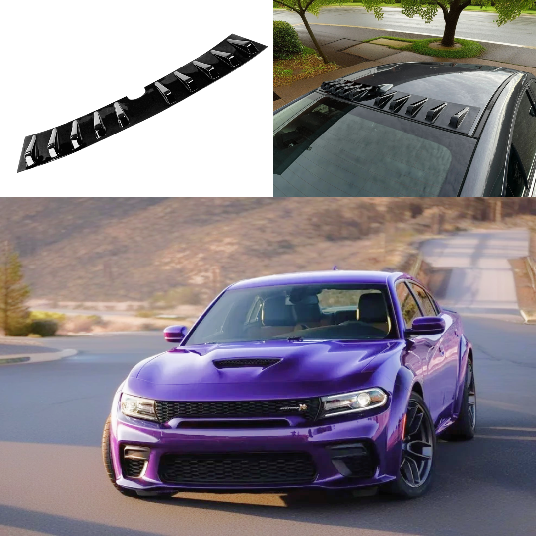 Shark Fin Gloss Black Rear Roof Car Trunk Spoiler Wing Vortex Generator ...