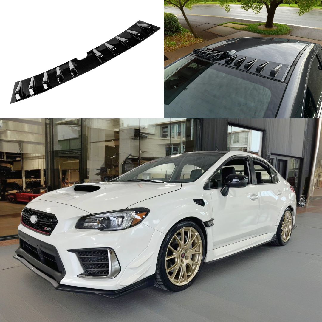 Gloss Black Rear Shark Fin Roof Car Trunk Spoiler Wing Vortex Generator ...