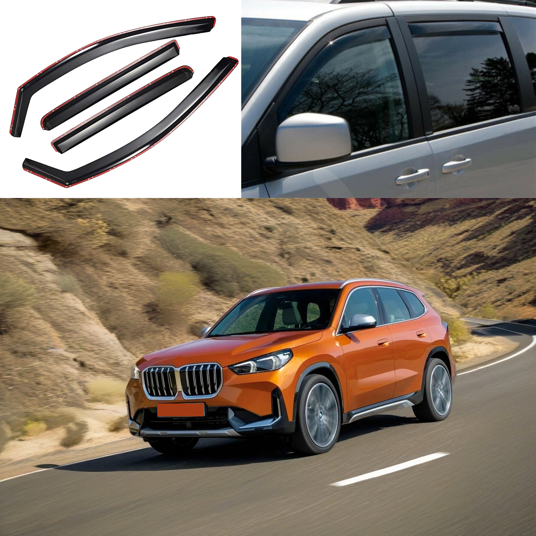 In-Channel Rain Guards Window Visors Sun Wind Snow Vent Side Deflectors ...