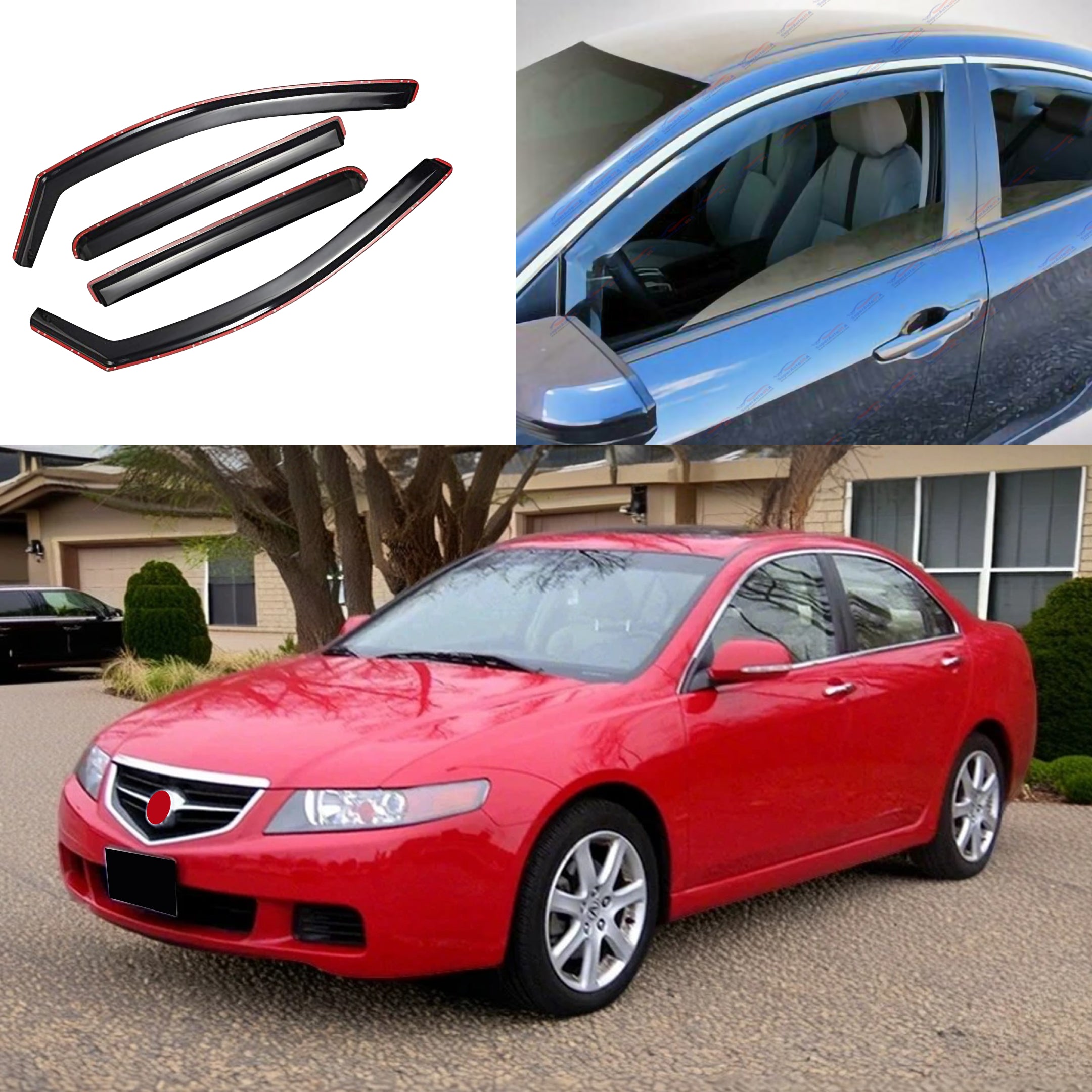 For 2004-2008 Acura TSX In-Channel Window Visor Rain Wind Guard Shade ...
