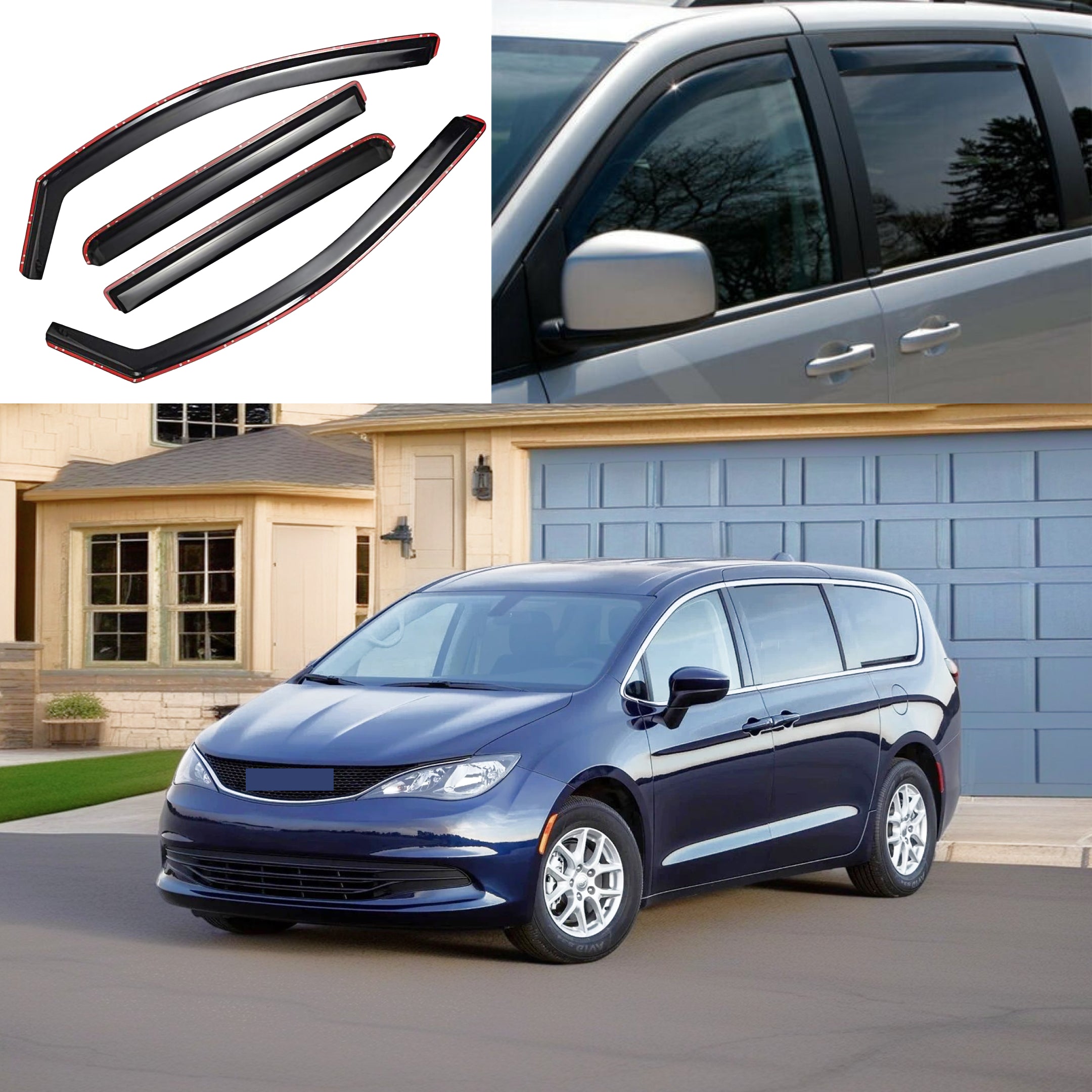 In-Channel Window Rain Guards For 20-25 Chrysler Voyager | SuperAutoUSA