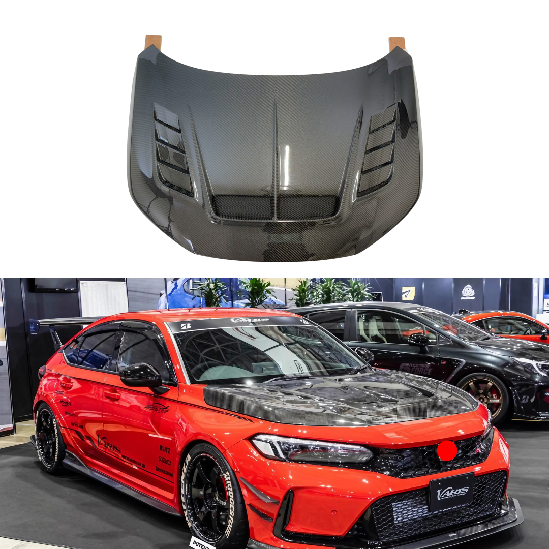 For 23-25 Honda Civic Type-R FL5 Real Carbon Fiber Front Vented Hood P ...