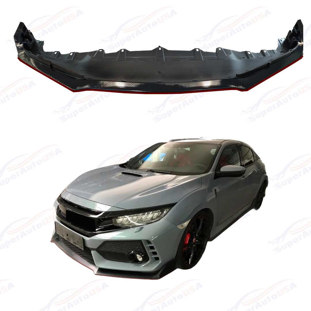 Carbon Fiber Print Front Splitter Spoiler Lower Bumper Lip For 2017 ...