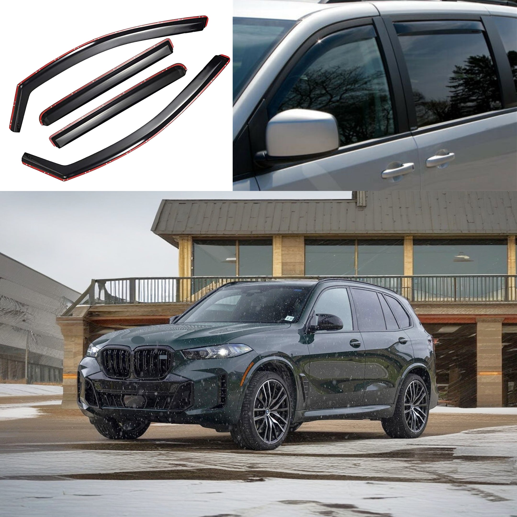 In-Channel Vented Rain Window Visors Sun Wind Snow Guards Side ...