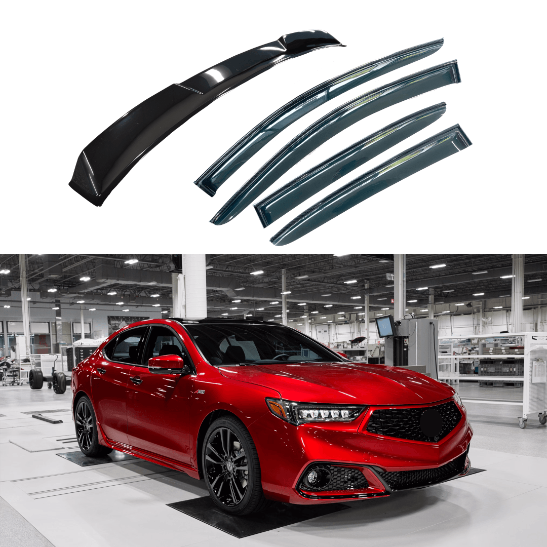 Fits Acura TLX 2015-2020 Carbon Trim Window Visor Rear Roof Spoiler Bu ...