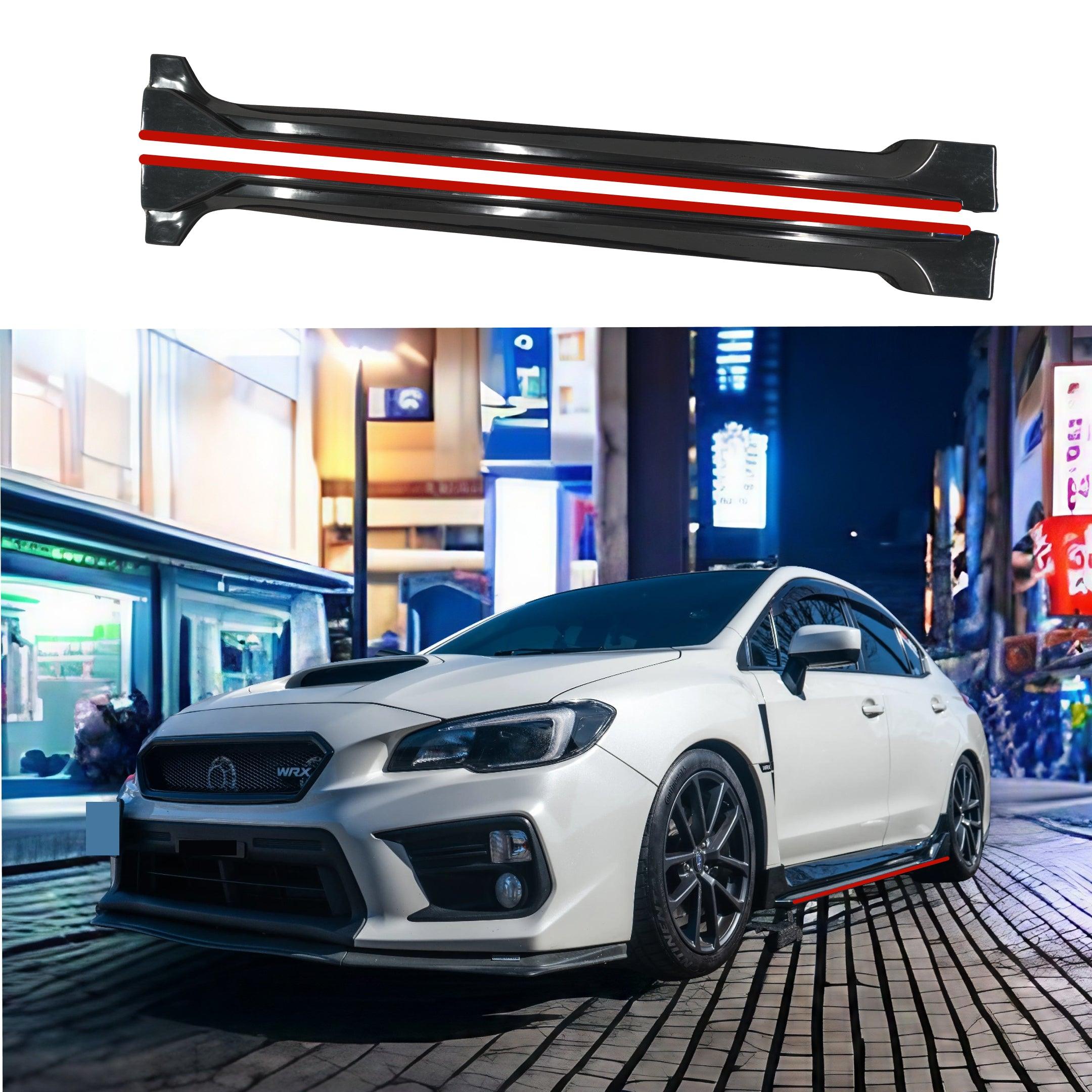 Fits 15-21 Subaru WRX STI JDM Style Side Skirts Body Kit w/ Red Trims ...