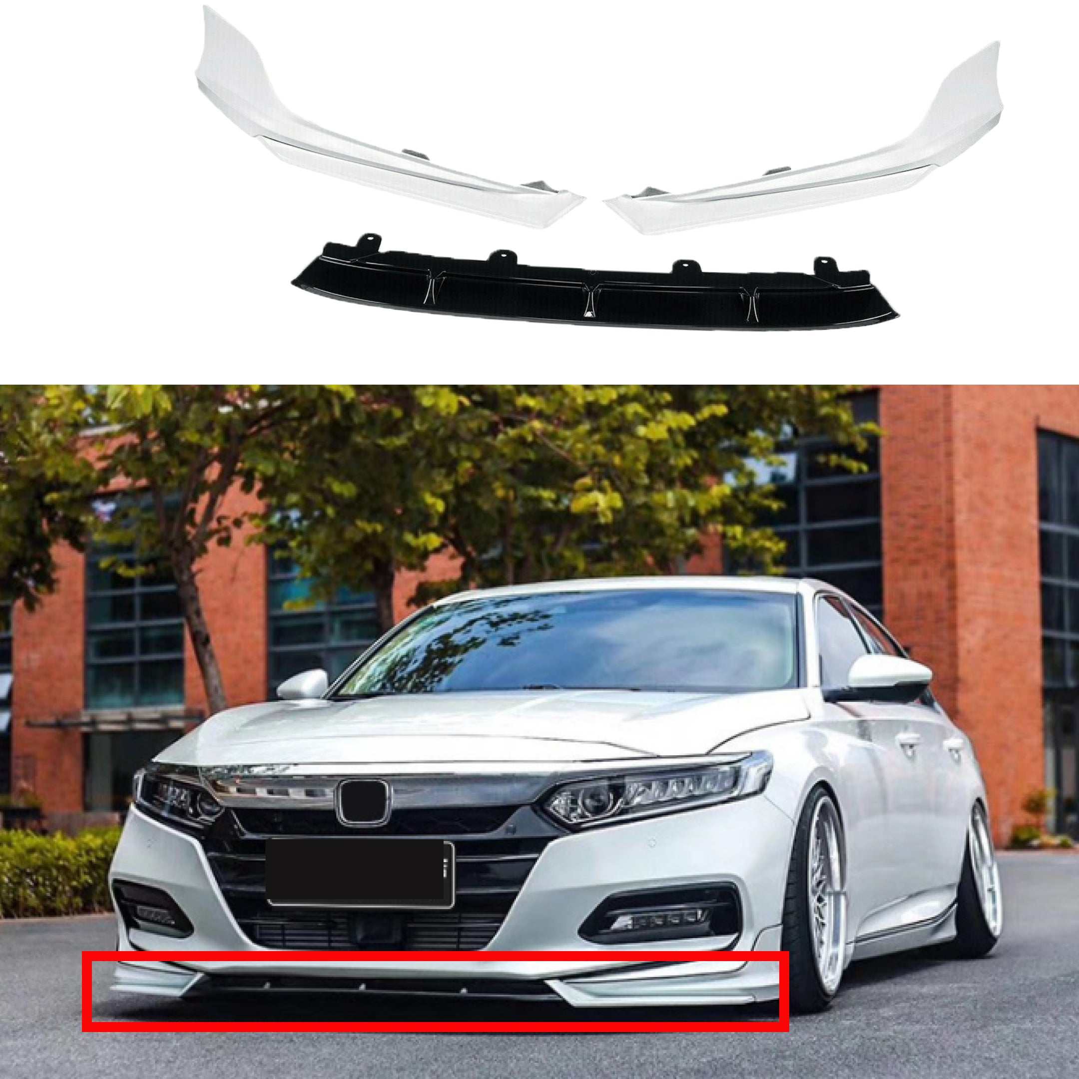 Fits 2018-2023 Honda Accord Front Bumper Lip Car Spoiler | SuperAutoUSA