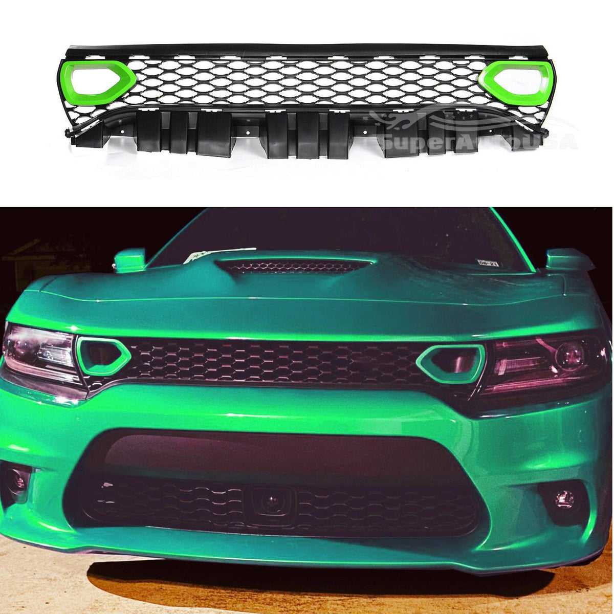 Fits 2015-20 Dodge Charger SRT Scat Pack Front Grille | SuperAutoUSA