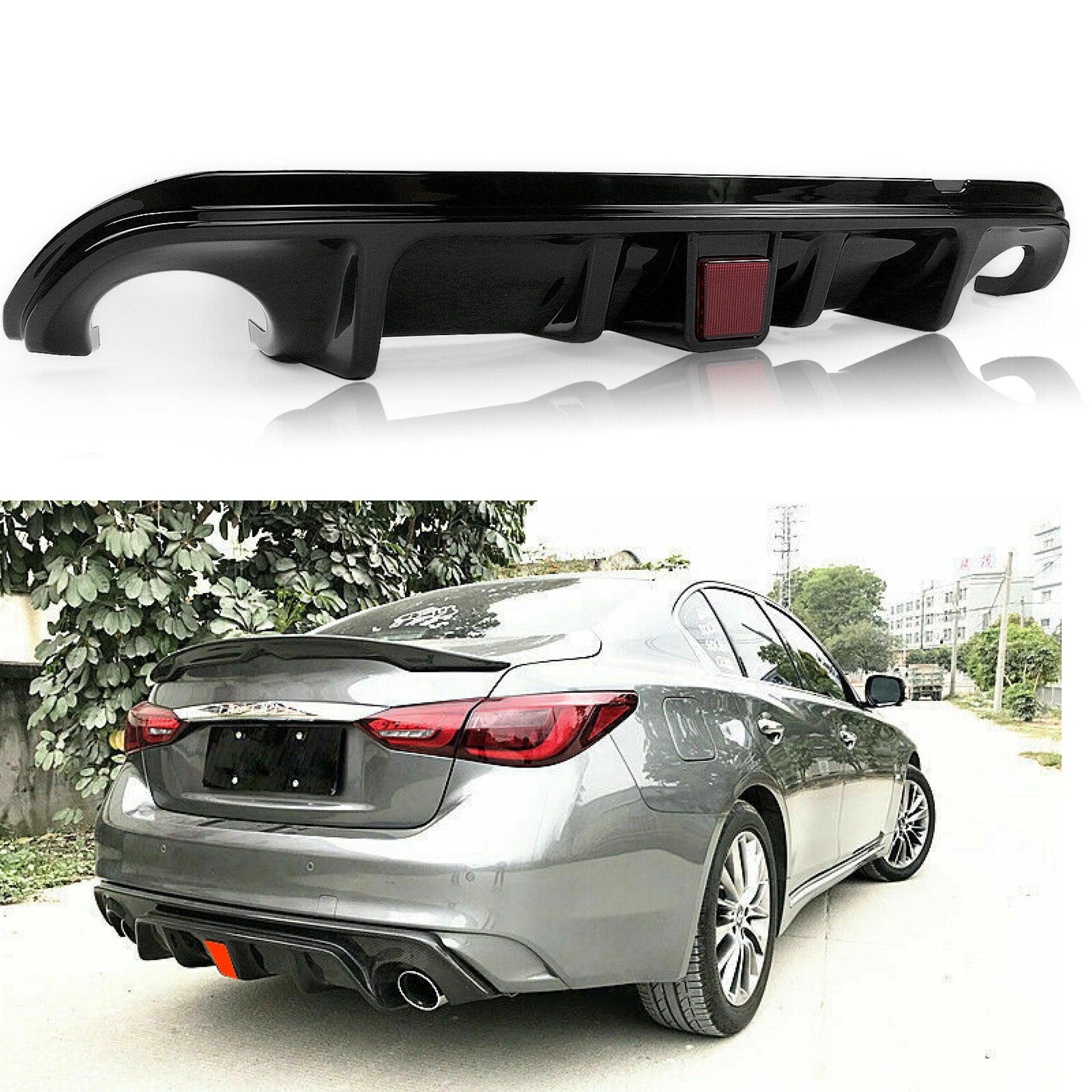 Fits 2014-2017 Infiniti Q50 Rear Spoiler Lower Diffuser with LED Light ...