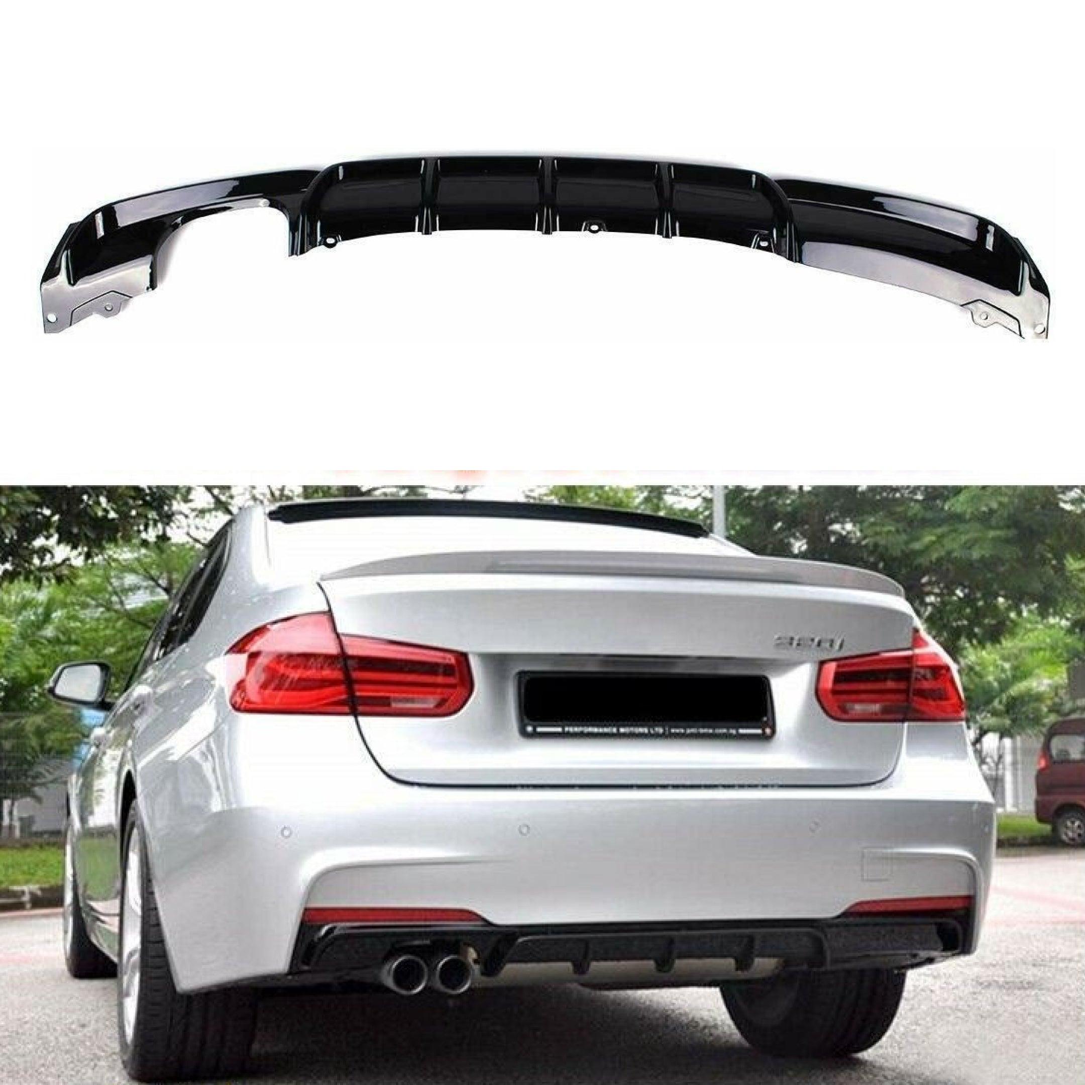 Fits 2012-2018 BMW F30 F31 M STYLE Black Left Single Exhaust Rear Bump ...
