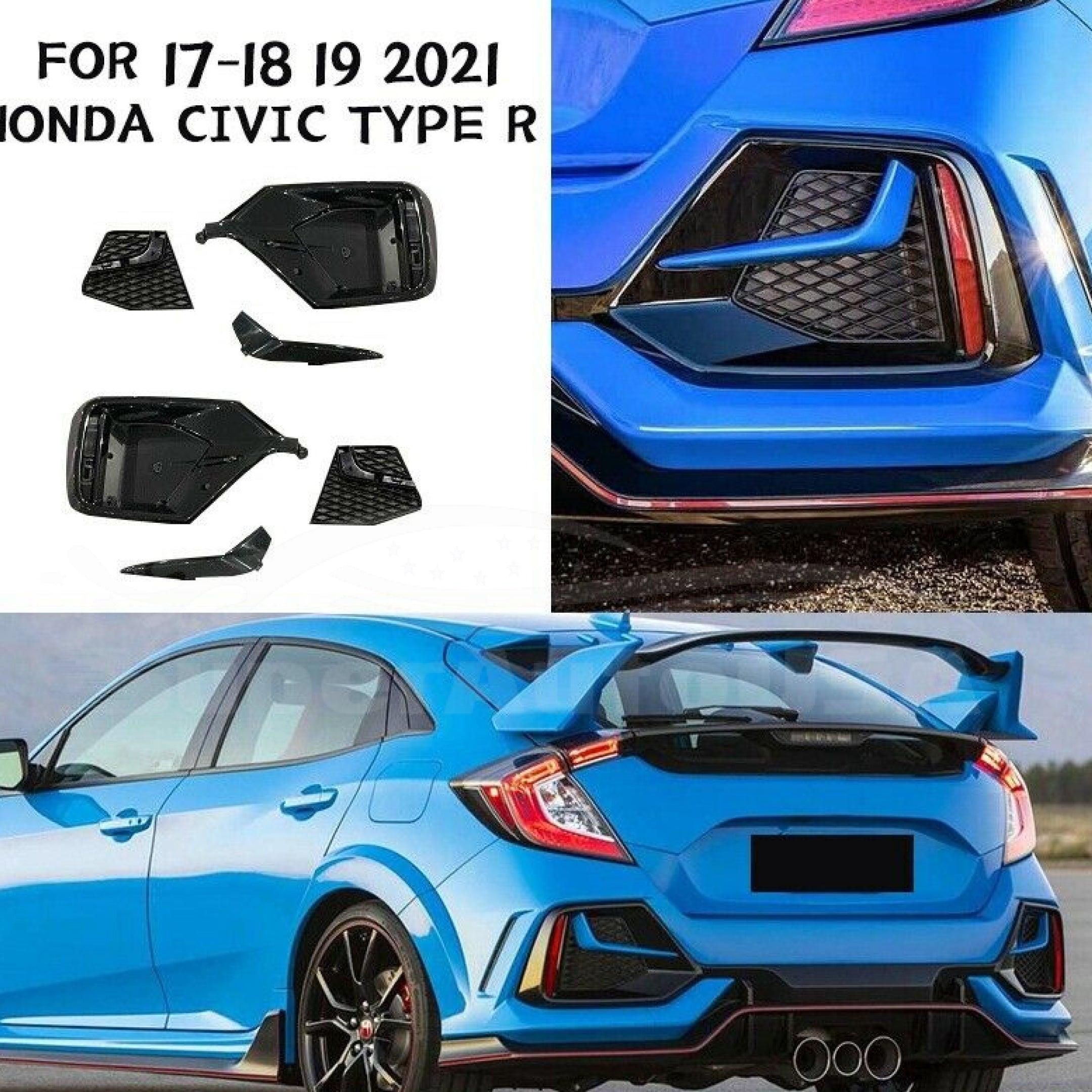 Fits 2017-2020 Honda Civic Type-R Hatchback FK7 Rear Bumper Garnish w ...